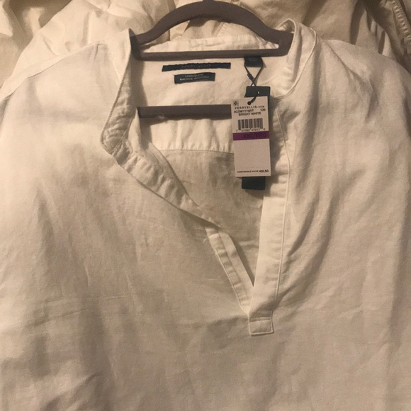 Perry Ellis | Shirts | Perry Ellis Linen Blend Buttonless Long Sleeve ...